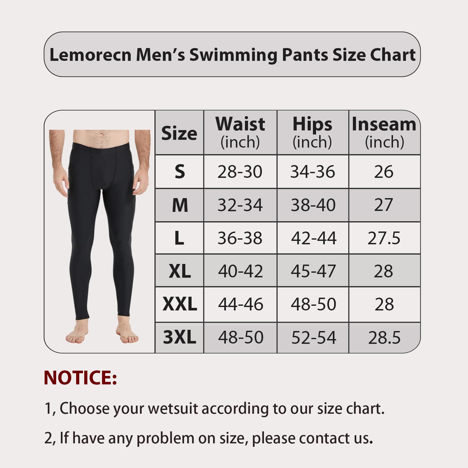 UPF 50+ Men's Surfing Leggings Sun Protection Swimming Pants(6011black-L)