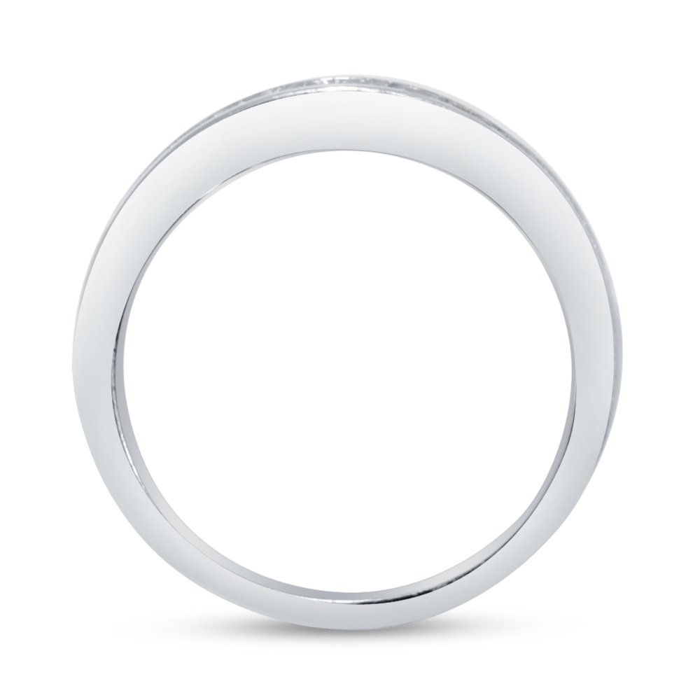 Size - 10 - Solid 925 Sterling Silver 3mm Princess Cut Invisible Anniversary Ring Wedding Band CZ Cubic Zirconia 1/2 cttw.