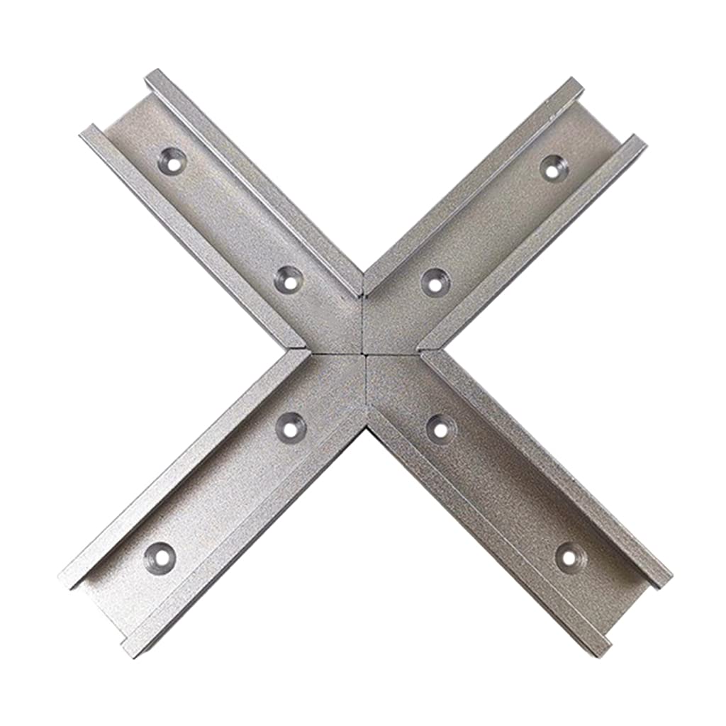 T-Track For Cross Connector With Predrilled Mounting Holes Aluminum Alloy Saw Table Track Intersection Pa Useful T-Track Intersection Kit For Woodworking Double-Cut Jig Profile