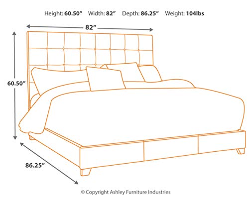 Signature Design by Ashley Dolante Modern Farmhouse Button-Tufted Upholstered Platform Bed, King, Beige