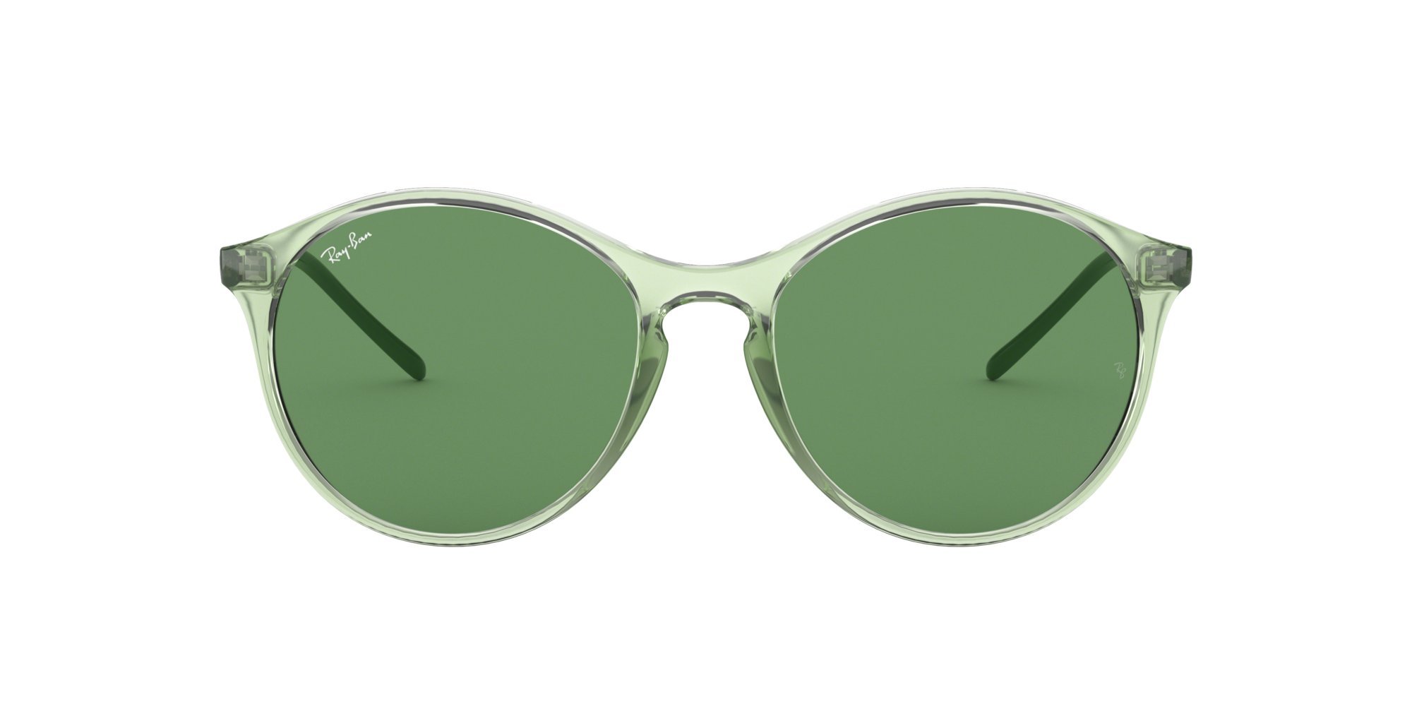 Ray-Ban Rb4371 Round Sunglasses, Black/Dark Green, 55 mm