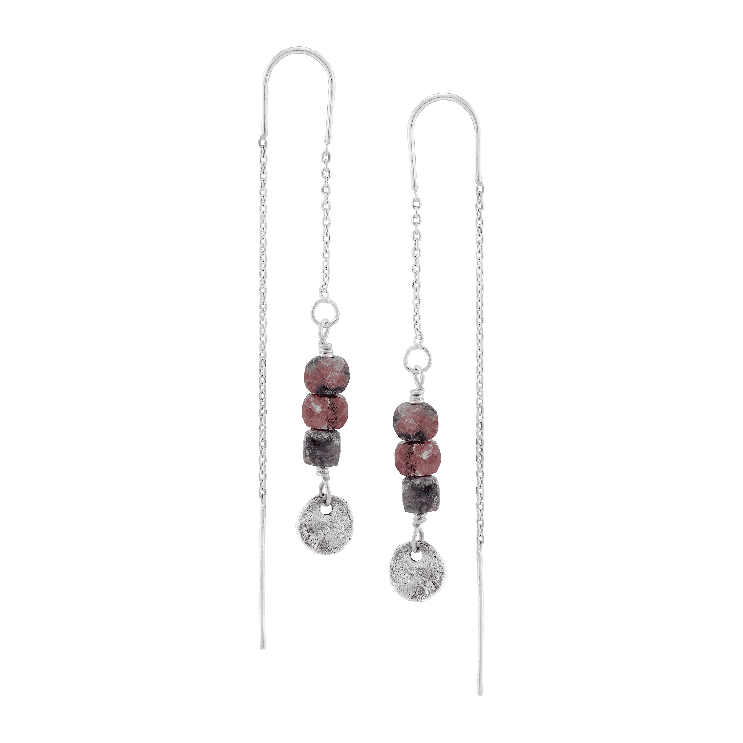 Silpada 'Tall Tales' Threader Natural Tourmaline Drop Earrings in Sterling Silver