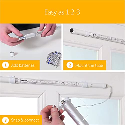 somfy 12V DC Reloadable Battery Tube - 12V Battery Wand for RTS Motors - Easy to Install - Power Blinds & Shades - Replacement Battery Tube β Wall Mount Clips Included #9018685