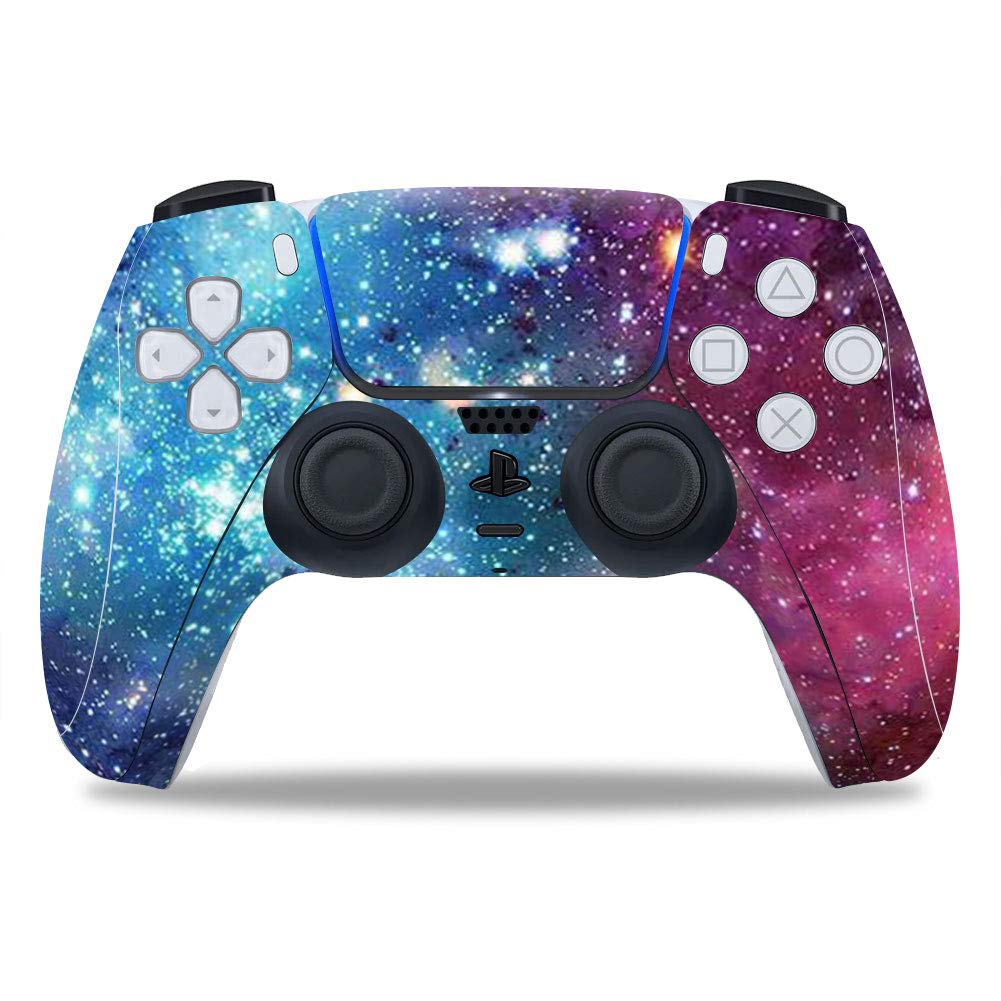 UUShop 2PCS PS5 Controller Skin Sticker Decal Cover for PS5 Remote Controller Galaxy Nebula
