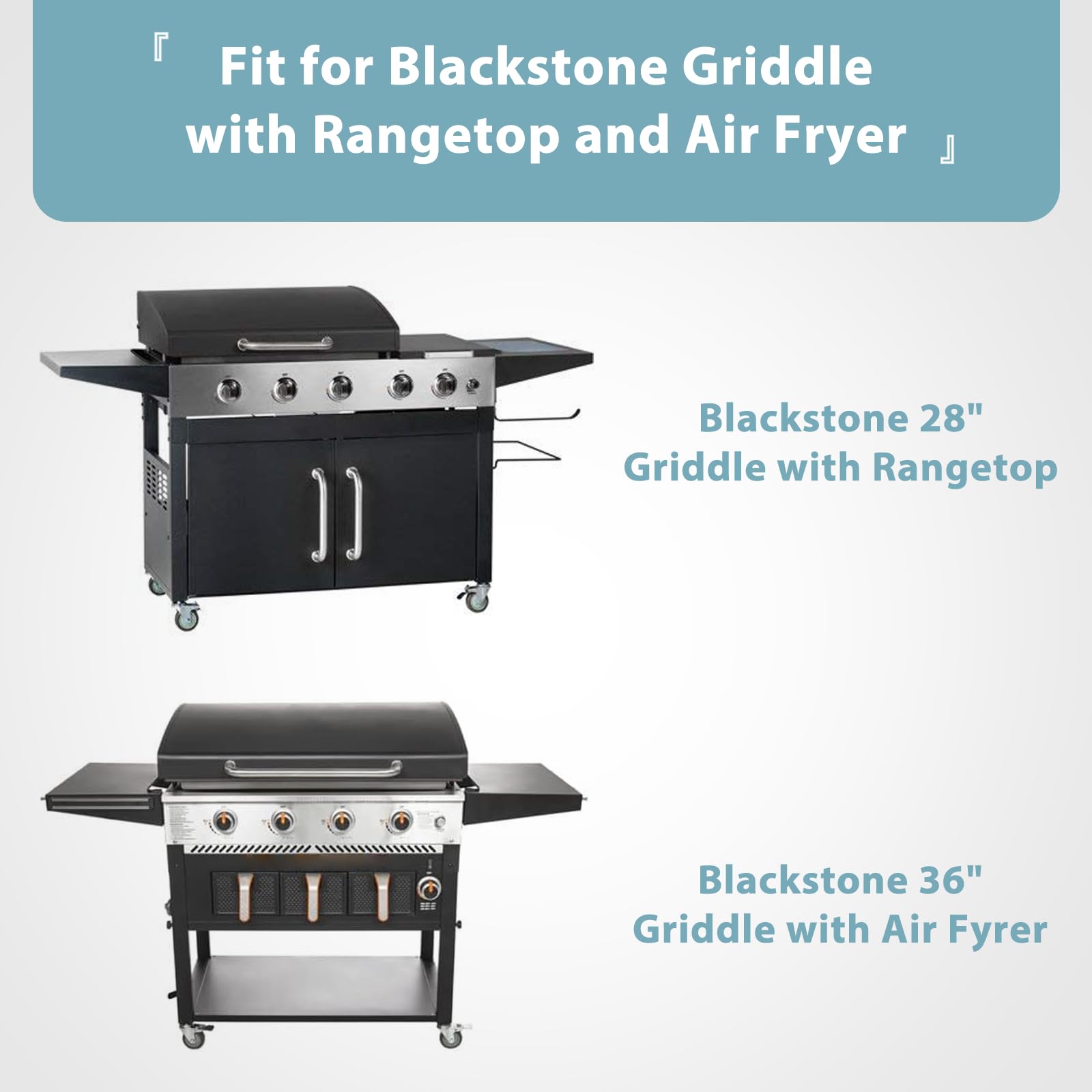 SHINESTAR Griddle Cover for Blackstone 28in Rangetop & 36in Airfryer Combo Griddle, Heavy Duty Waterproof 600D Polyester Fabric Cover with Large Air Vent and Fastening Strap, Black