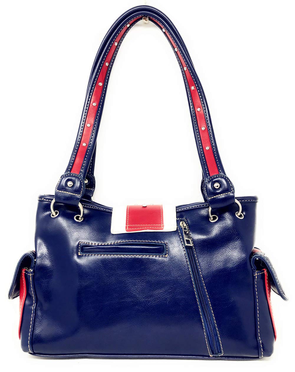Texas West American Flag Rhinestone Women's Concealed Handbags Purse Wallet Set in Multi-Color (Backpack Set with Wallet)