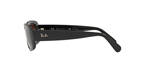 Ray-Ban Women's RB4122 Rectangular Sunglasses, Black/Polarized Grey Gradient, 50 mm