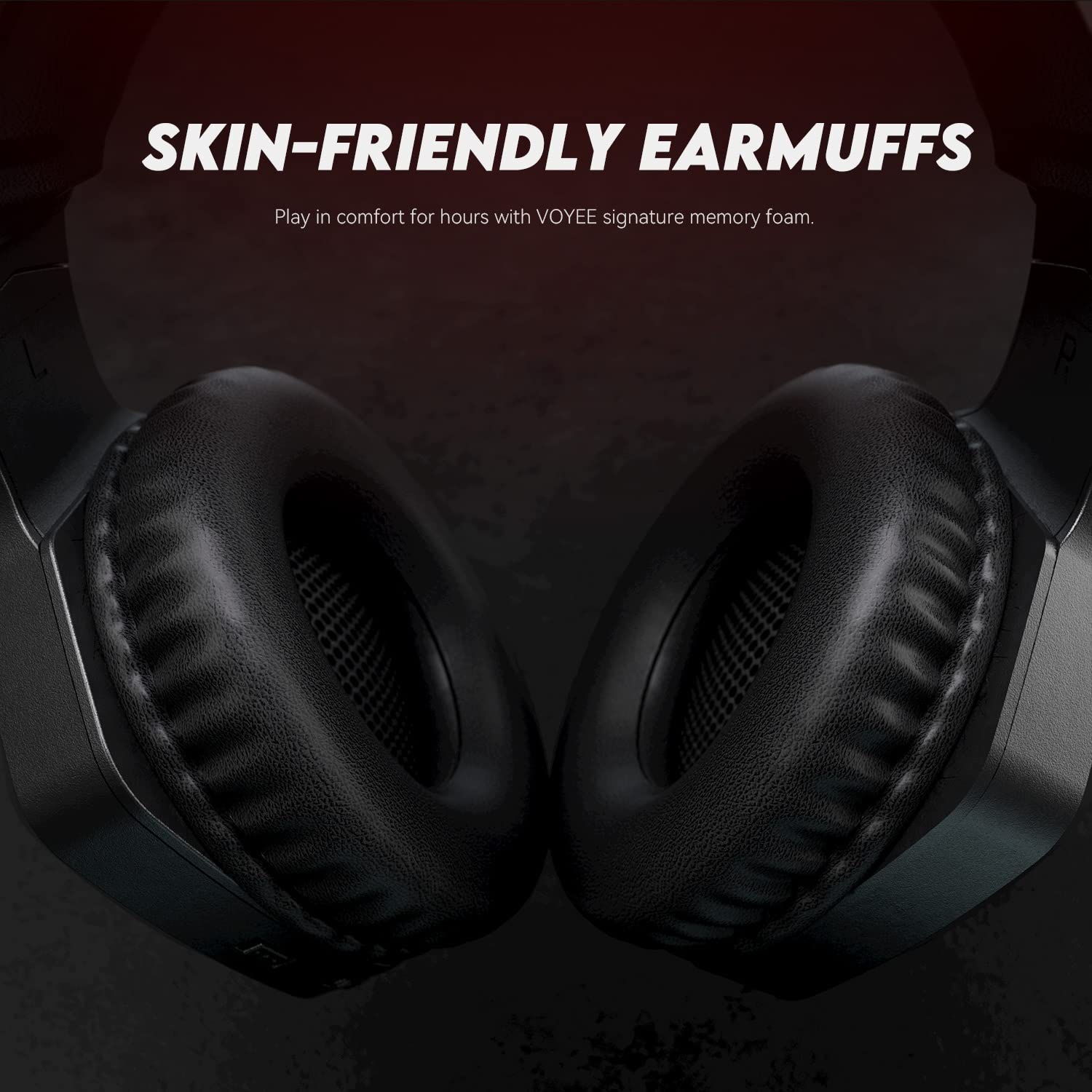 VOYEE Gaming Headset Over Ear PC Headphone Adjustable Headband with Soft Memory Earmuffs Led Light