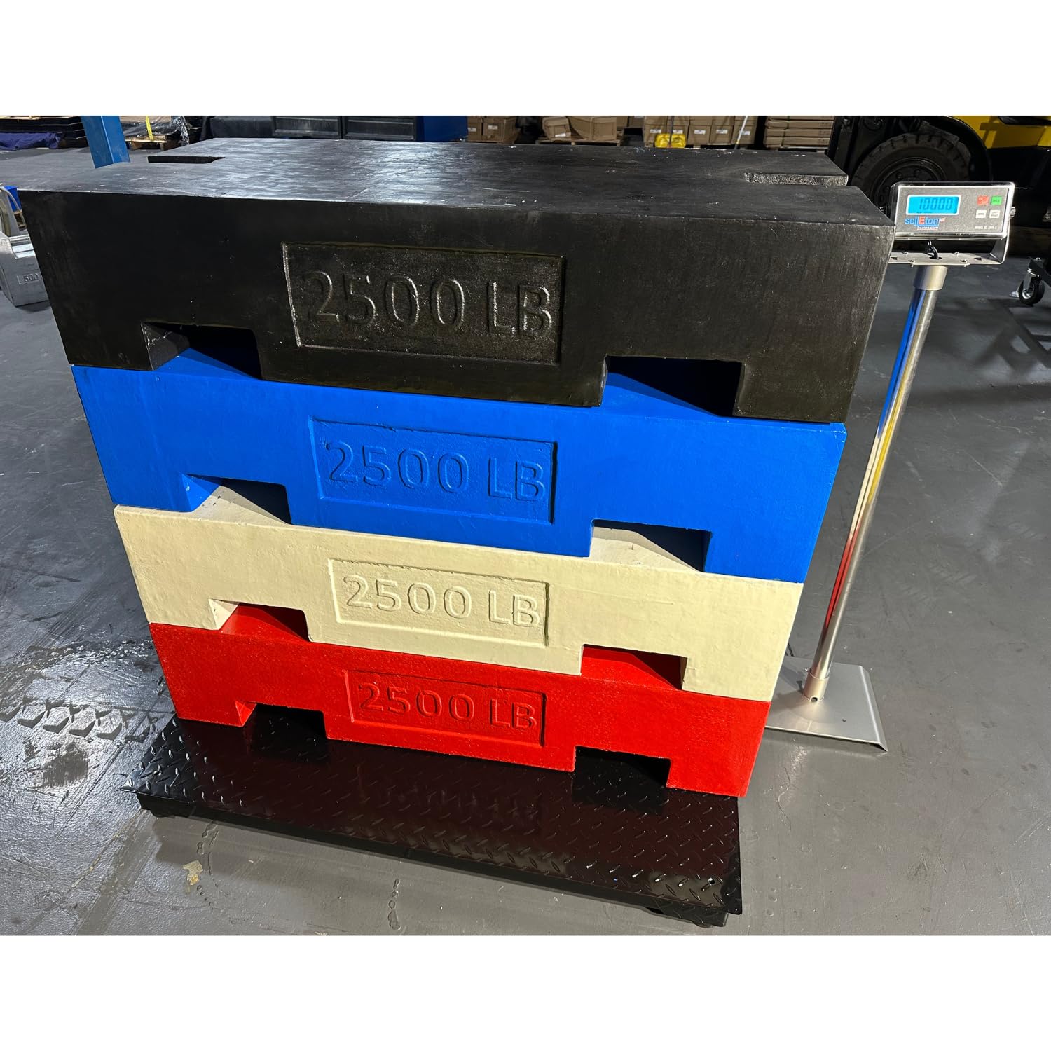 SellEton SL-4x4-10k-NN Floor Scales, Accurate Pallet Scales with Smart Digital Indicator for Warehouse Shipping and Medium Duty Industrial Weighing (48"x48", 10.000 lb x 1 lb)