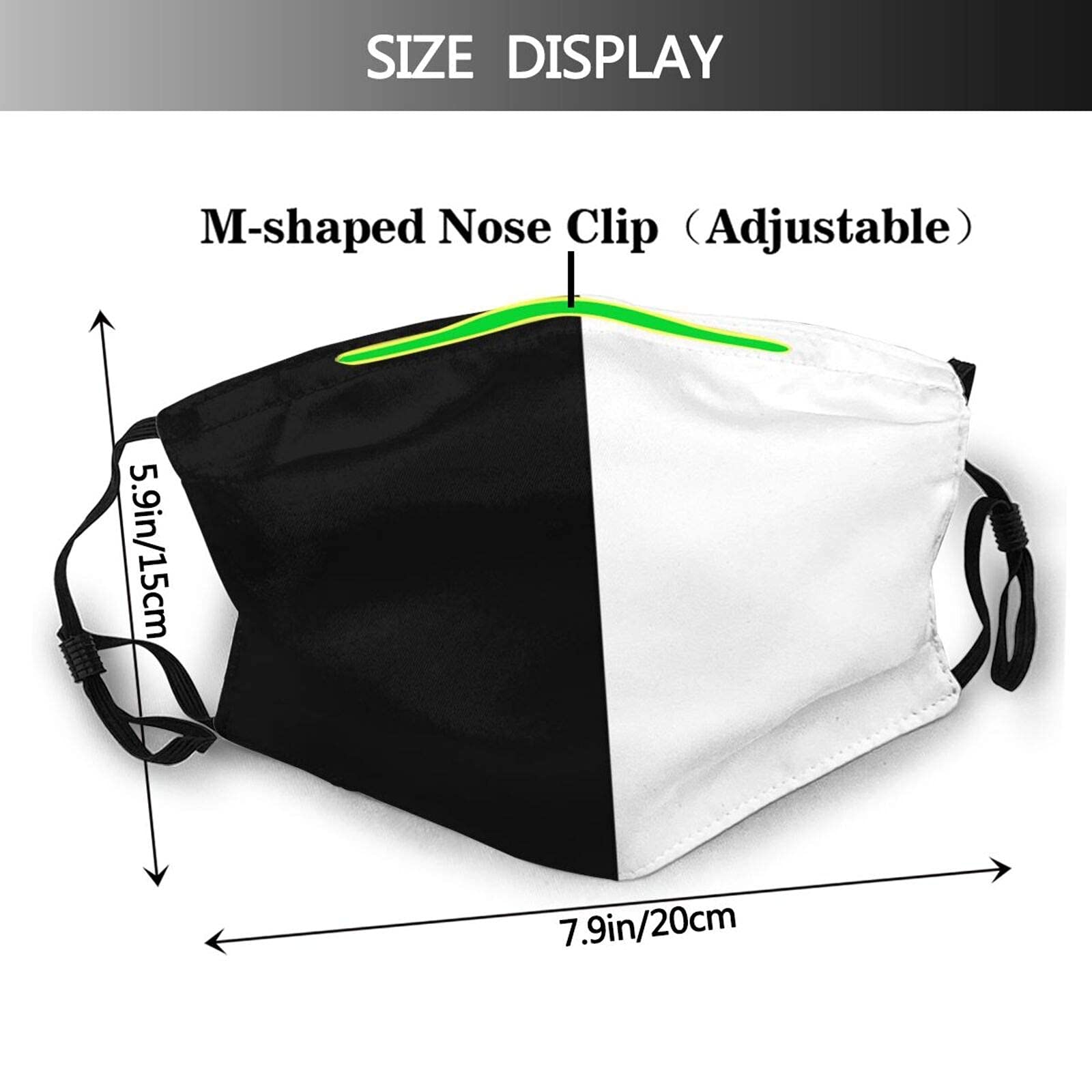 TANGDIAABBCC Split Face Mask with Half White Half Black,Ranboo Mask SMP Reusable,Ranboo Cosplay Myct Accessories Washable Merch for Men Women