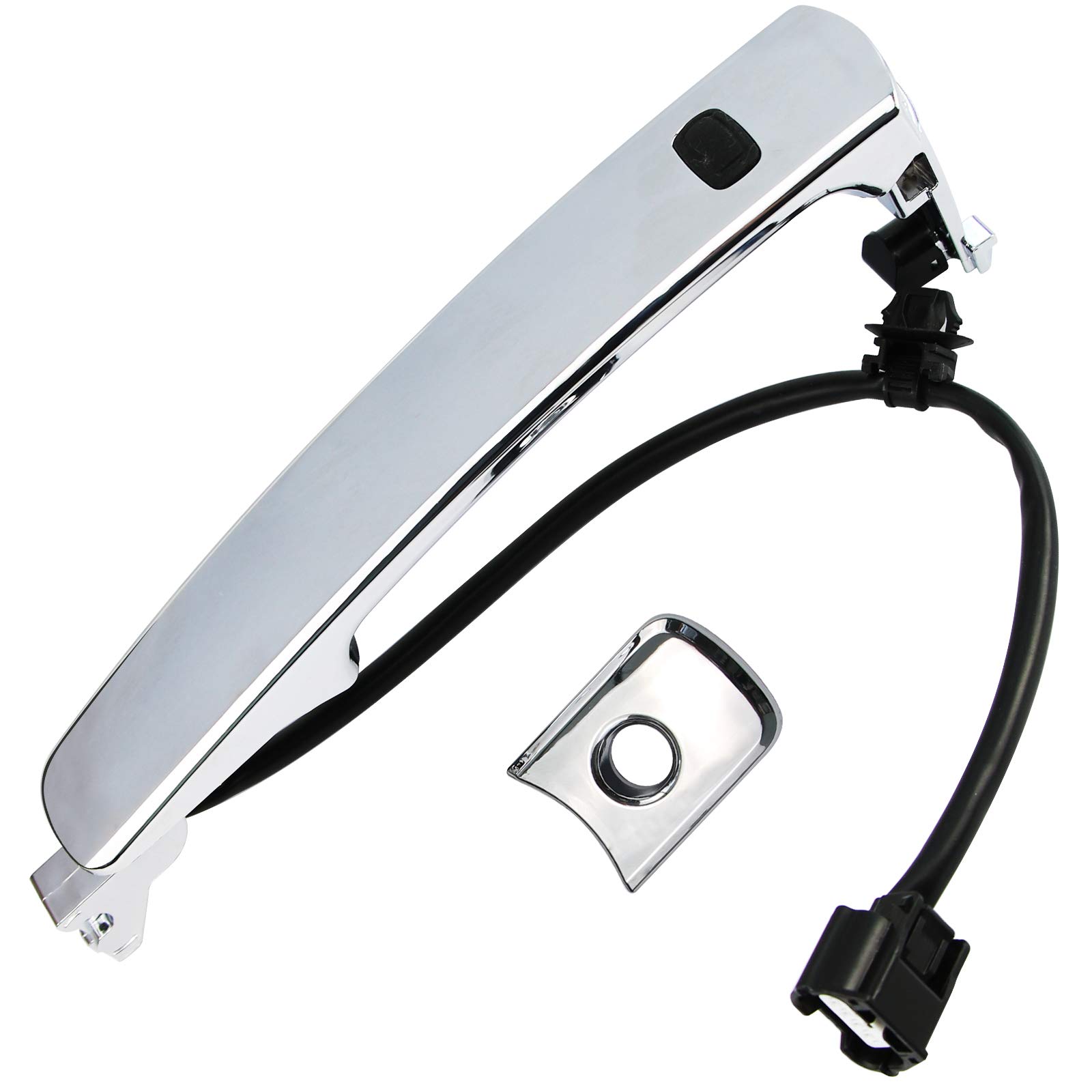 TIKSCIENCE Exterior Chrome Door Handle Front Left Driver Side with Keyhole 80640-CZ31B Fit for Nissan Rogue 2010-2013 Replace 80645-CA000 Smart Entry Keyless Handle