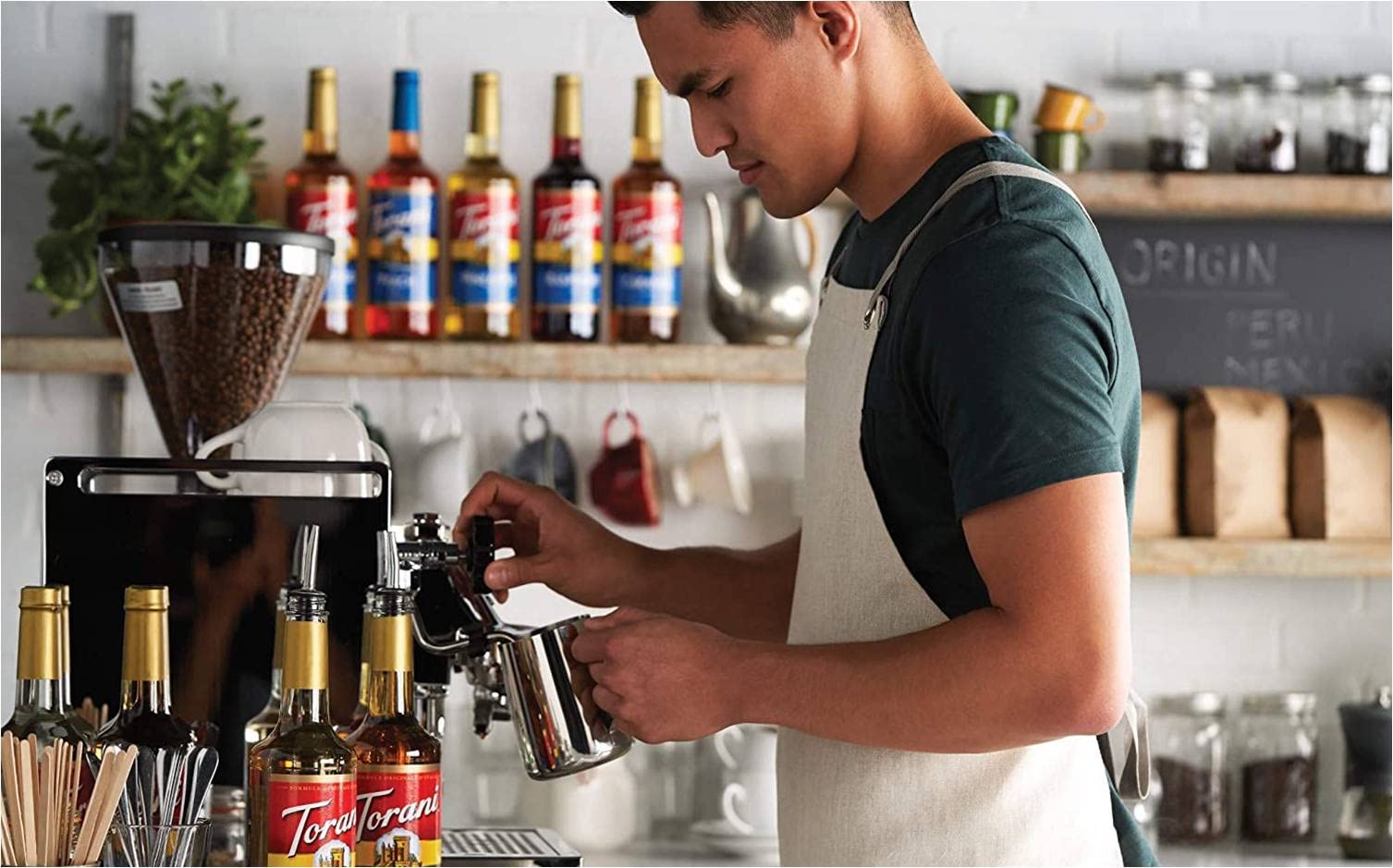 Torani Sugar Free Coconut Syrup for Coffee 25.4 Ounces Flavors with Fresh Finest Syrup Dispenser