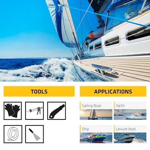 Sikaflex-291, Black, General all-purpose fast cure marine adhesive and sealant. Polyurethane sealant for boats, 10.1 fl. oz Cartridge