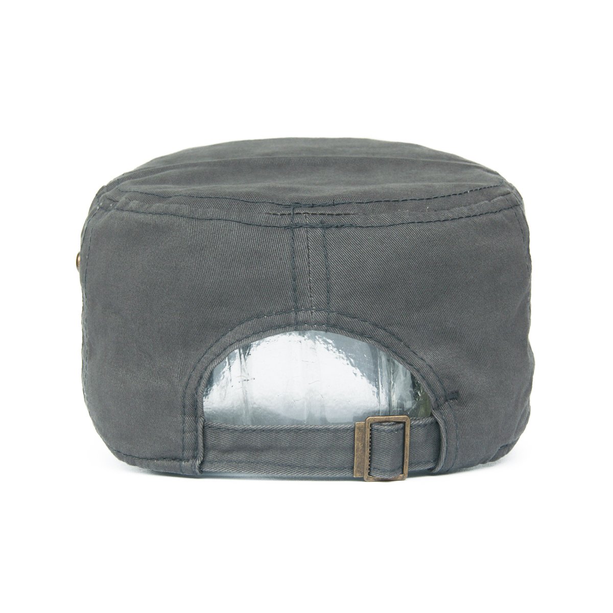 Rayna Fashion Men Women Vintage Distressed Washed Cotton Twill Cadet Army Cap Adjustable Military Hat Flat Top Baseball Cap Grey Gray