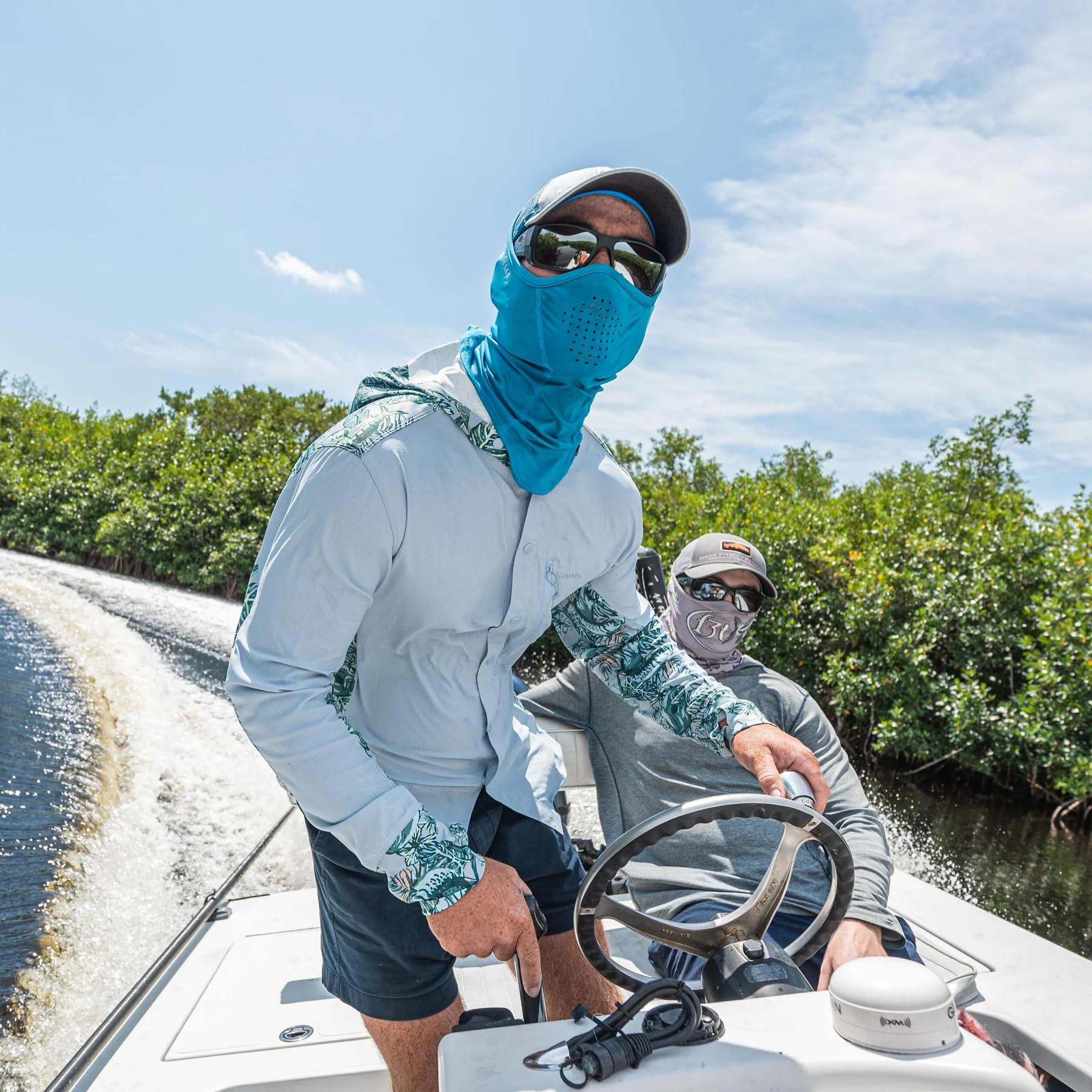 Simms UPF 50+ SunGaiter - Advanced Protection Neck Gaiter with Breathing Holes, Lightweight & Quick-Drying, Ideal for Anglers & Outdoor Enthusiasts (Meridian, One Size)