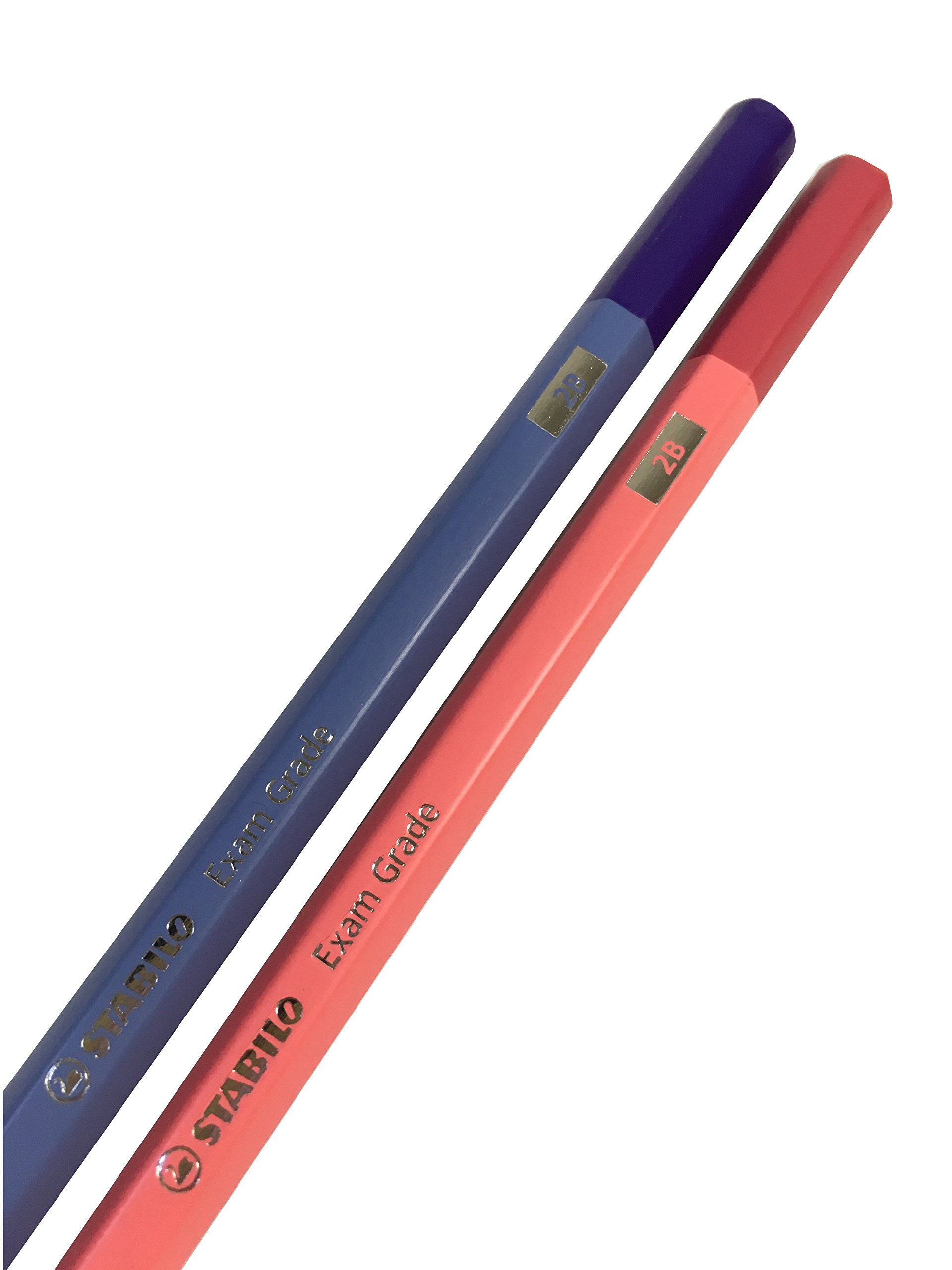 Stabilo Exam Grade 2B Graphite Pre-Sharpened Wood Pencils (Box of 12) + 1 FREE Stabilo Triangular Exam Grade Dust Free Eraser + 1 FREE Stabilo Sharpener (Assorted colors)