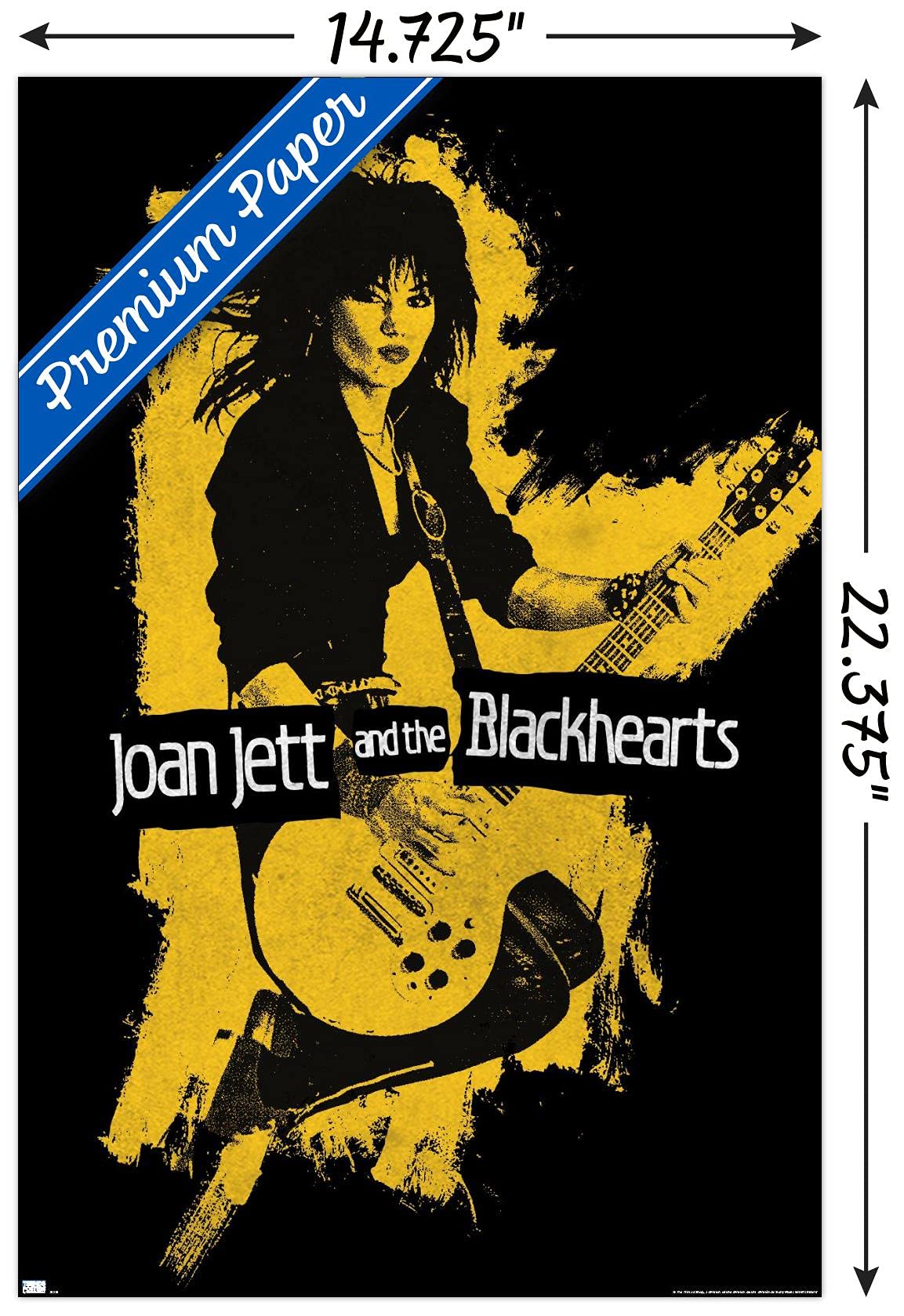 Trends International Joan Jett and the Blackhearts - Guitar Wall Poster, 14.72" x 22.37", Premium Poster & Mount Bundle