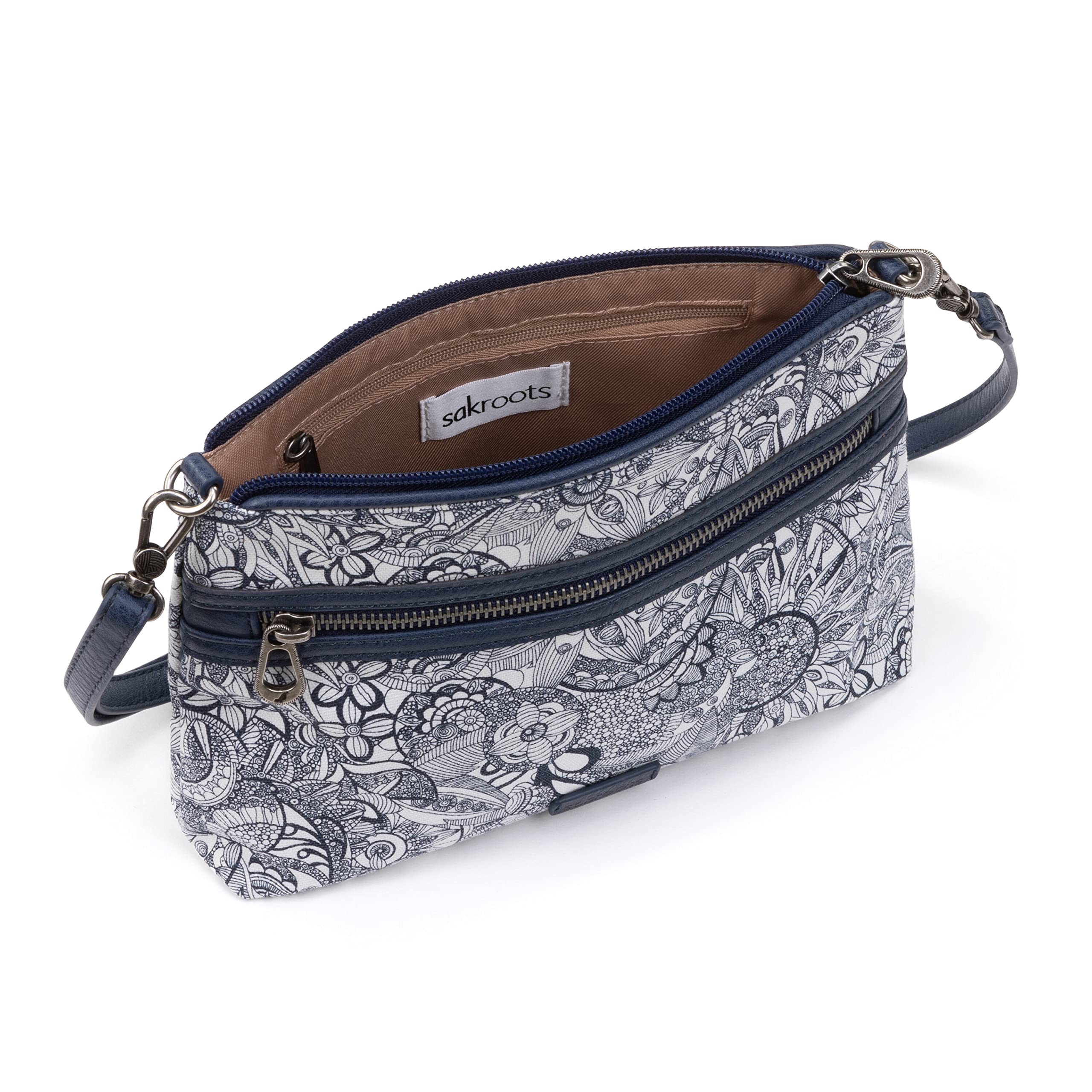 Sakroots Womens Sakroots Campus Mini Crossbody Navy Spirit Desert, Navy Spirit Desert, One Size US