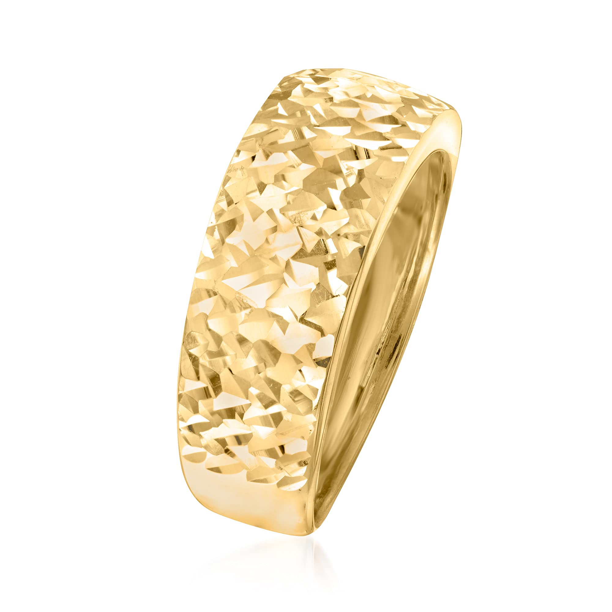 Ross-Simons Italian 14kt Yellow Gold Textured and Polished Ring. Size 7