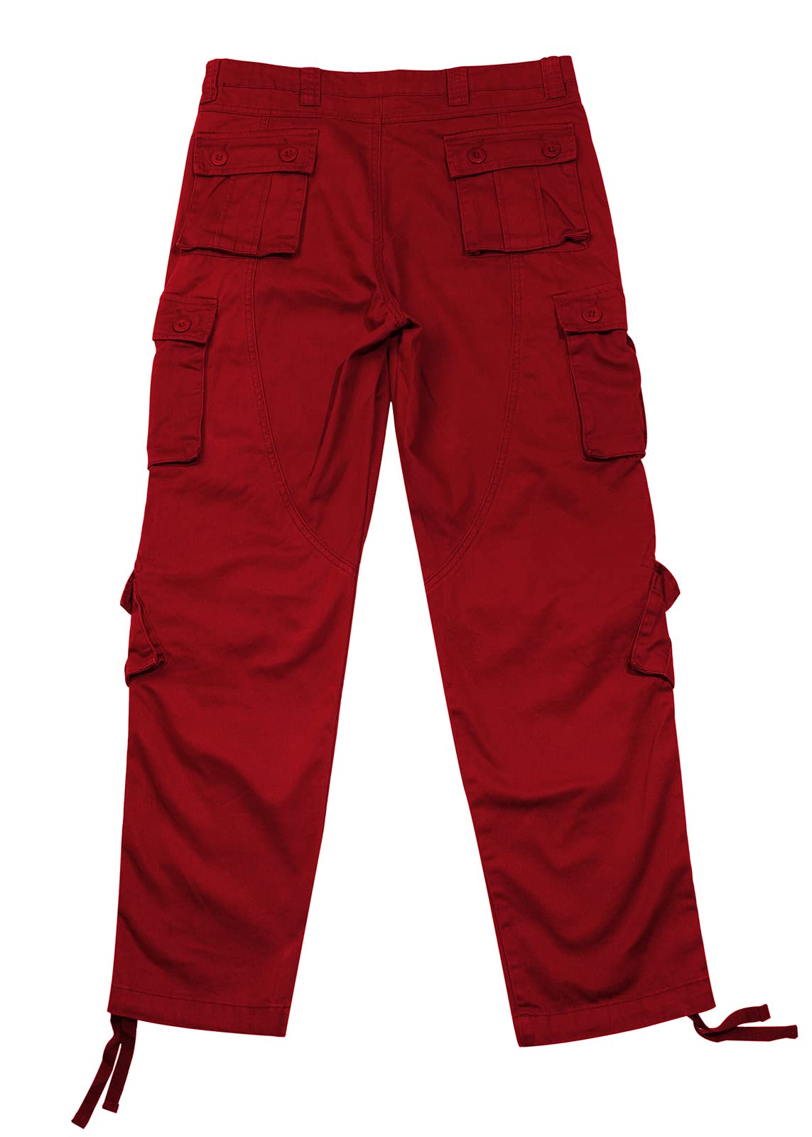 utcoco Mens Loose Multi-Pockets Cotton Twill Cargo Military Pants Outdoor Work Trousers (38, Burgundy)
