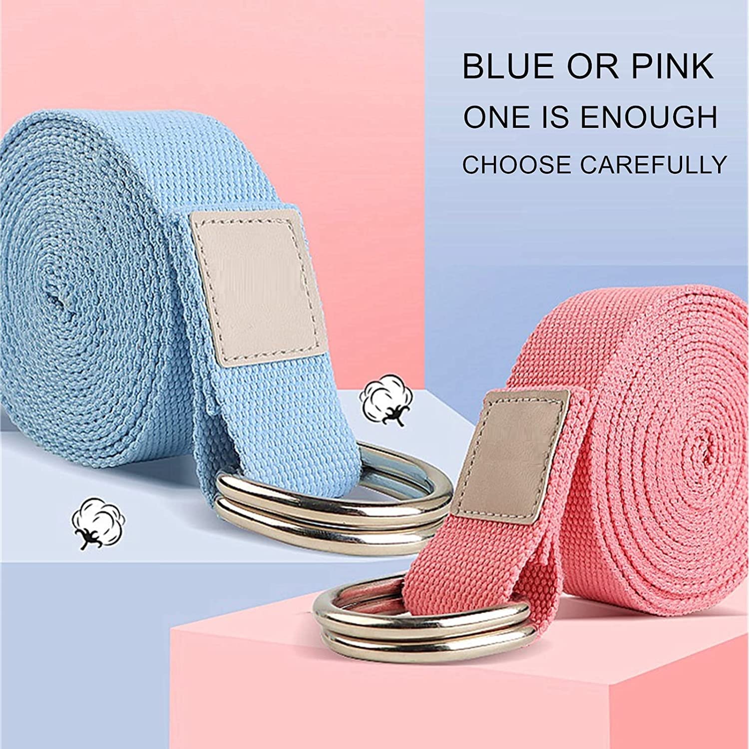 WowDude Non-Elastic Stretch Bands/Yoga Stretch Straps Resistance Exercise Bands for Women Resistance Bands Set for Legs and Butt Exercise & Fitness Accessories-Blue