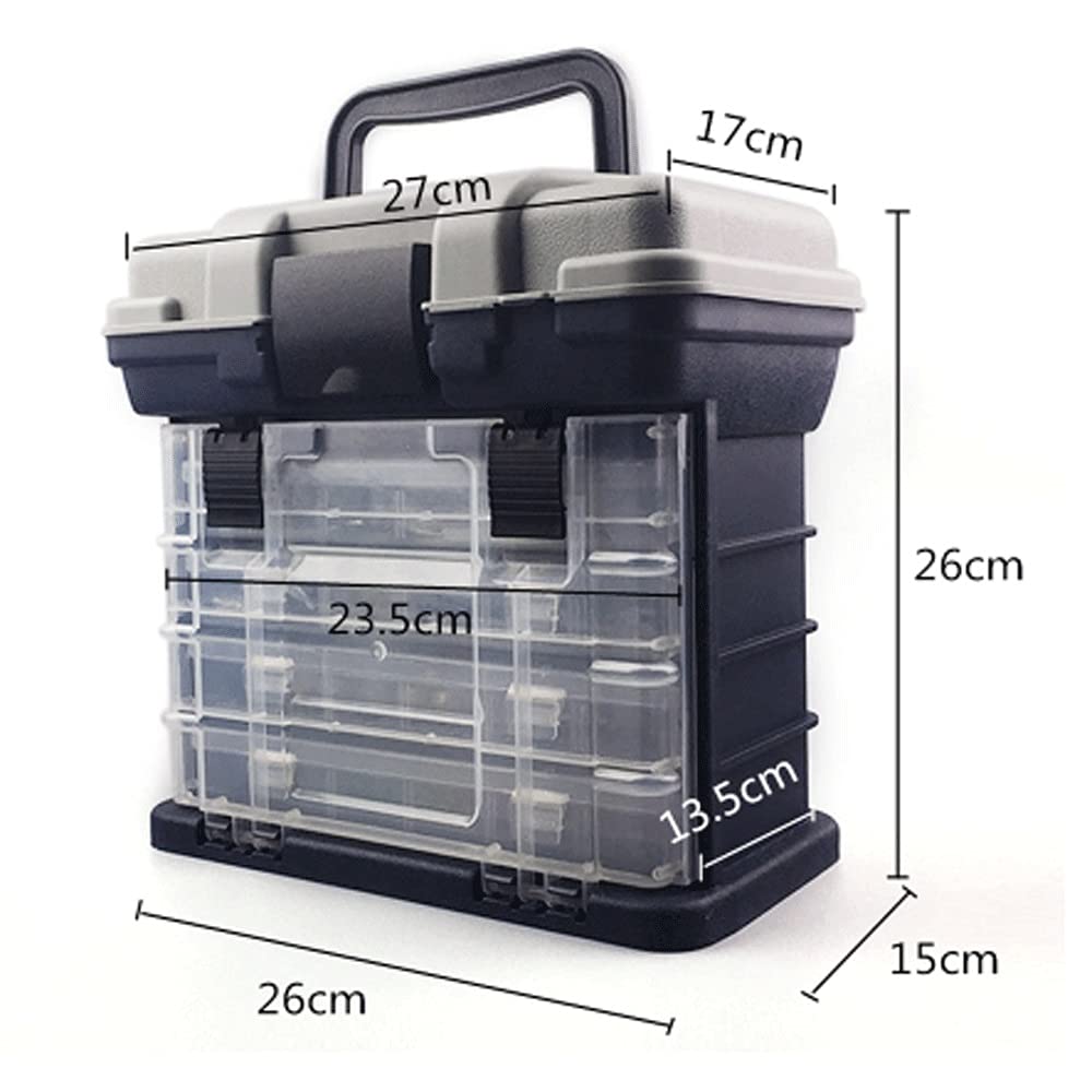 UXZDX CUJUX Outdoor Fishing Tackle Box Storage Box Tool Bait Storage Box with Fish Handle Large Box Capacity