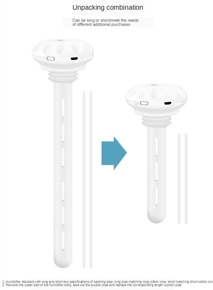 USB Cool Mist Humidifier-Portable Mini Air Humidifier for Bedroom Desk Car Travel Office Baby With Adjustable Length