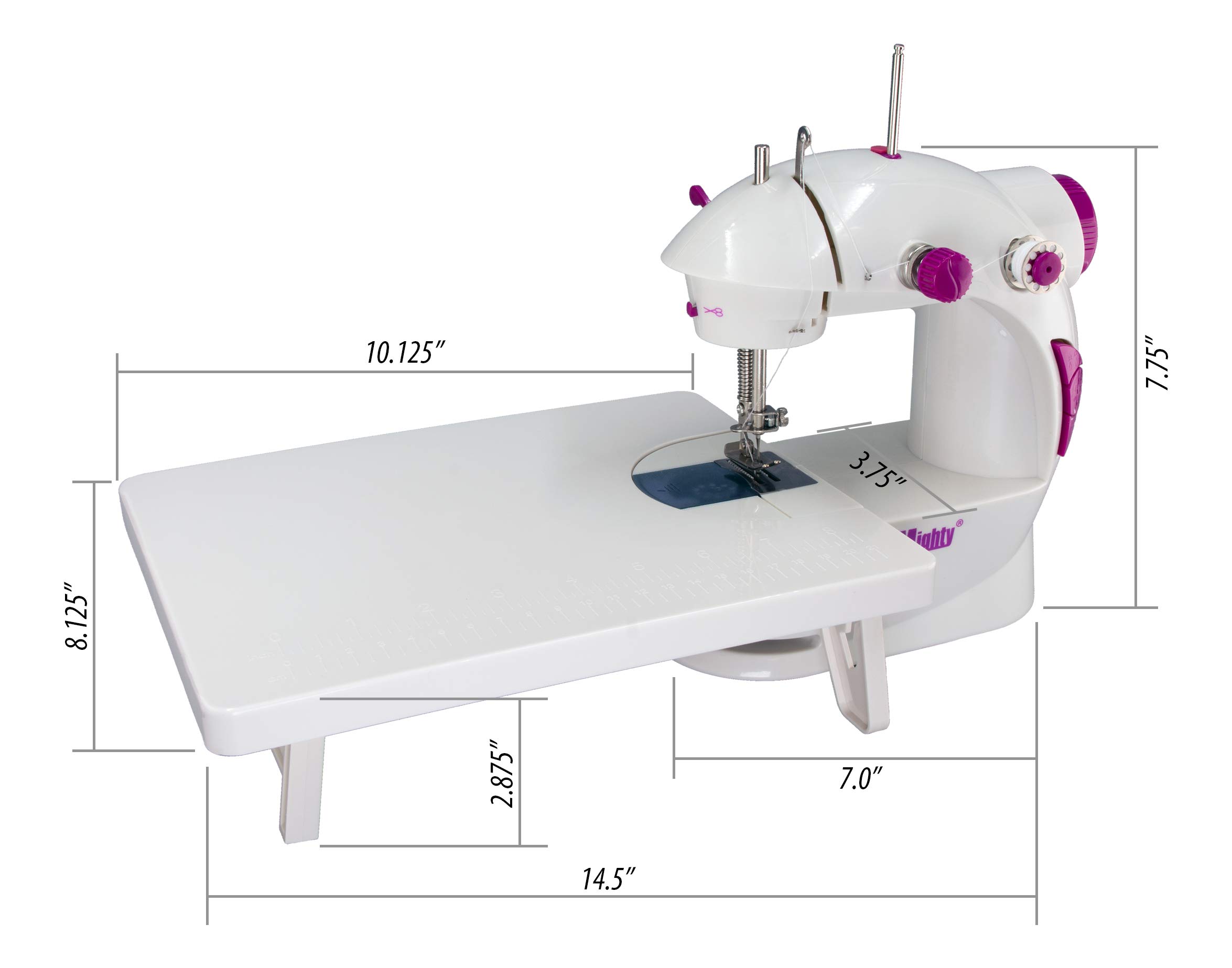 Sew Mighty, The Original Portable Sewing Machines - Perfect for Kids, Travel, Quick Repairs & Small Projects - Dual Speed, Battery & AC Power, Foot Pedal Controller & More (Mighty Mini Kit)