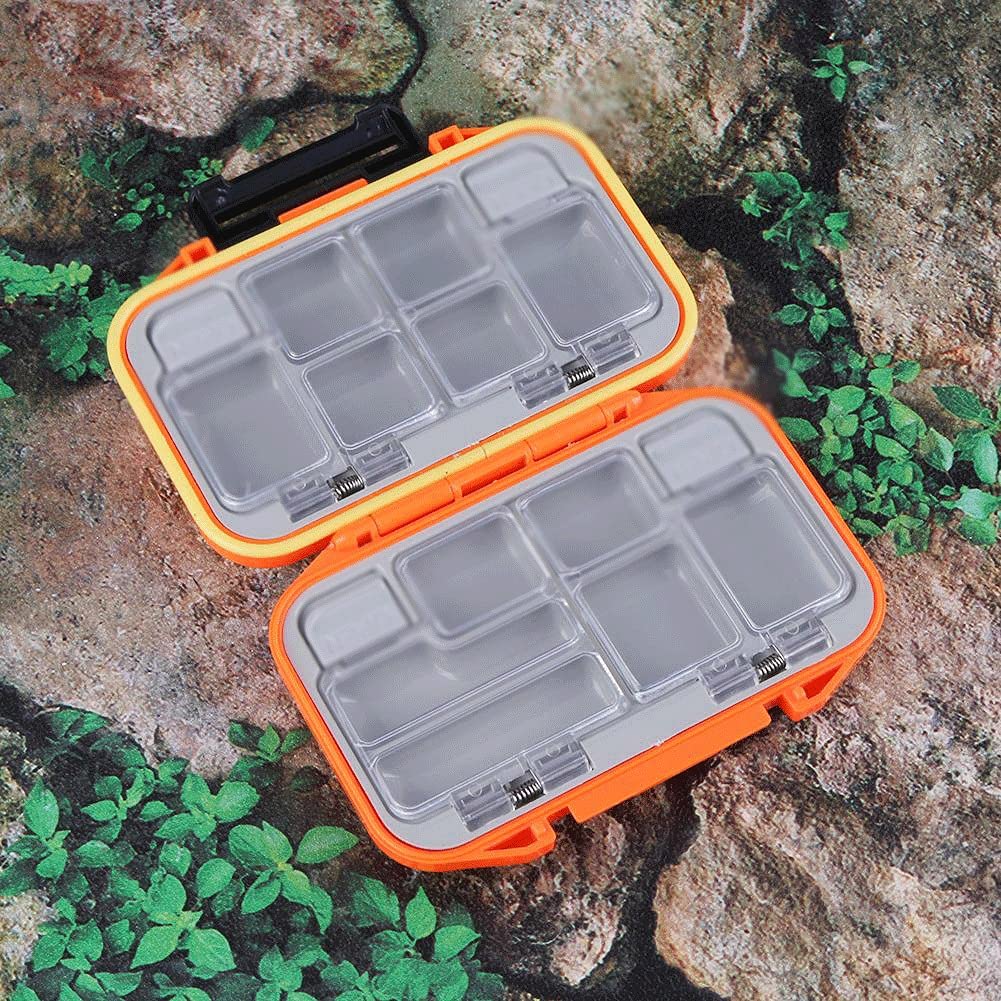 UXZDX CUJUX Outdoor 12 Grid Fishing Bait Hook Bait Storage Box Waterproof Fishing Tackle Bracket Square Box Accessories