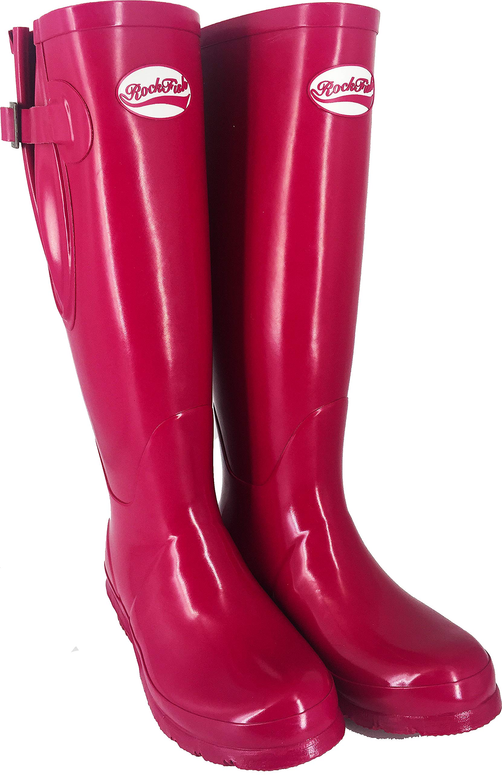 Shires Rockfish Adj Gloss Tall Wellington Boot 7 Magenta