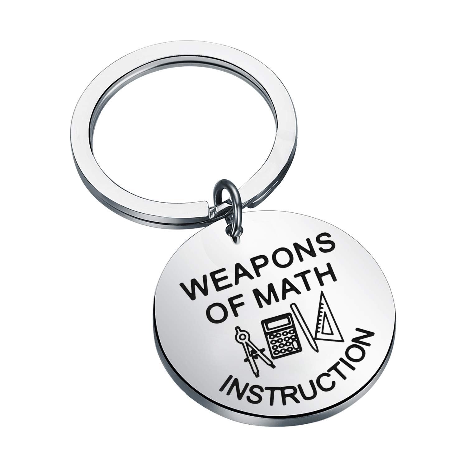 WSNANG Math Gift Weapons Of Math Instruction Keychain Funny Math Geek Gifts for Mathematician Math Teacher Math Student (Math Keychain)