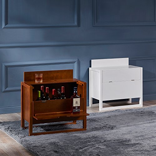 Versanora Raduno Side Table w/Wine rack, White