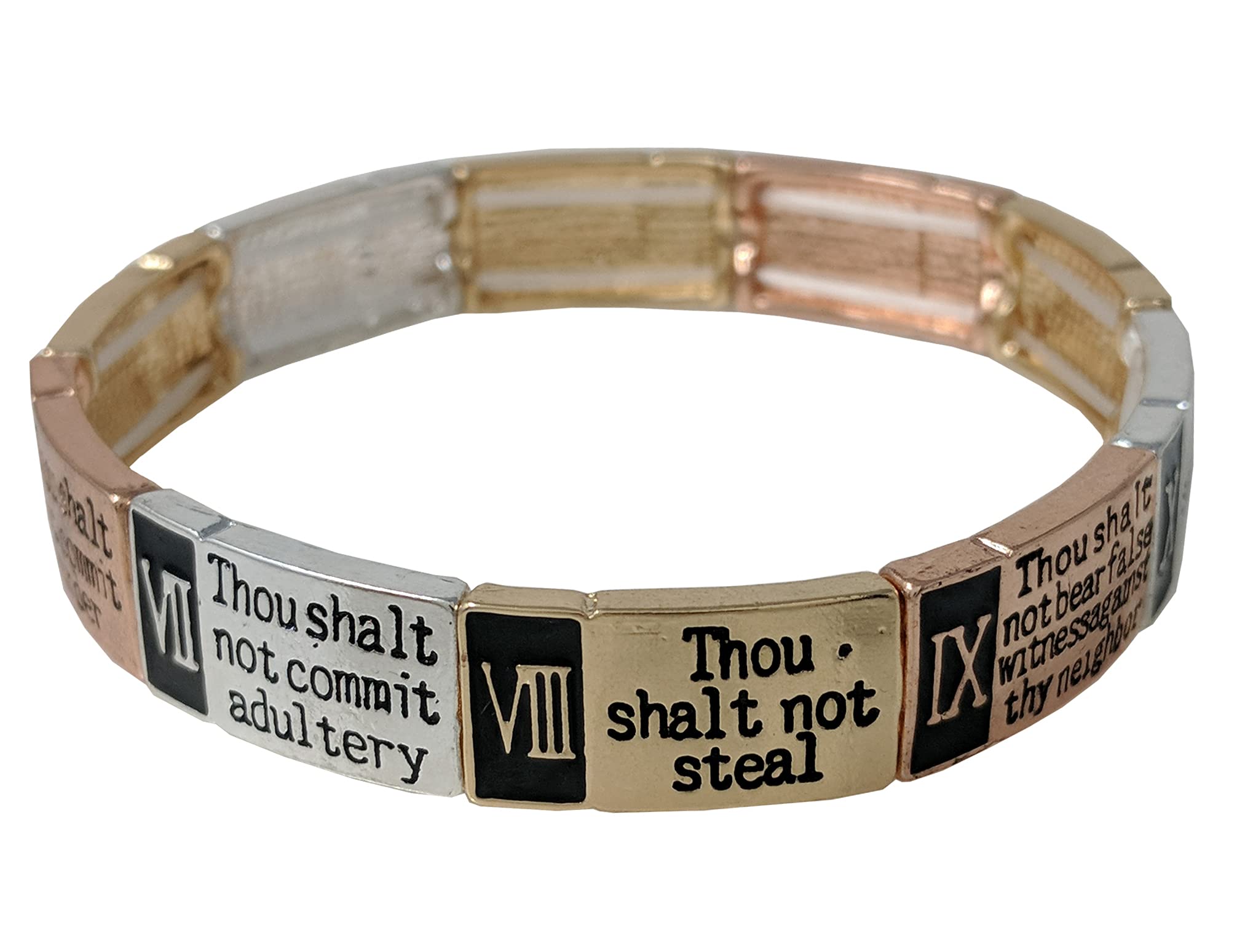 The Quiet Witness 4030192 10 Commandments Stretch Bracelet Christian Scripture Religious Thou Shalt Not Exodus 20 1-17