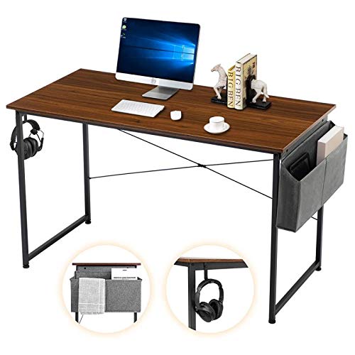 Sengo Home Office Desk Computer Desk Work Table Study Writing Table Workstation Desk Gaming Desk for Home Office Furniture (47β, Brown)