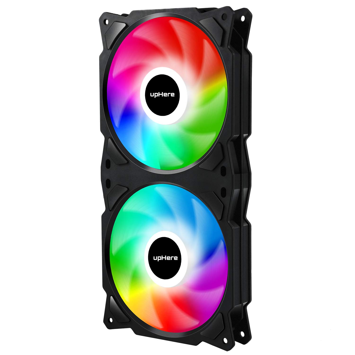 upHere PF240CF 240mm Quiet Edition High Airflow Colorful LED Case Fan,Hydraulic Bearing,Cable Management and PWM Control Fan