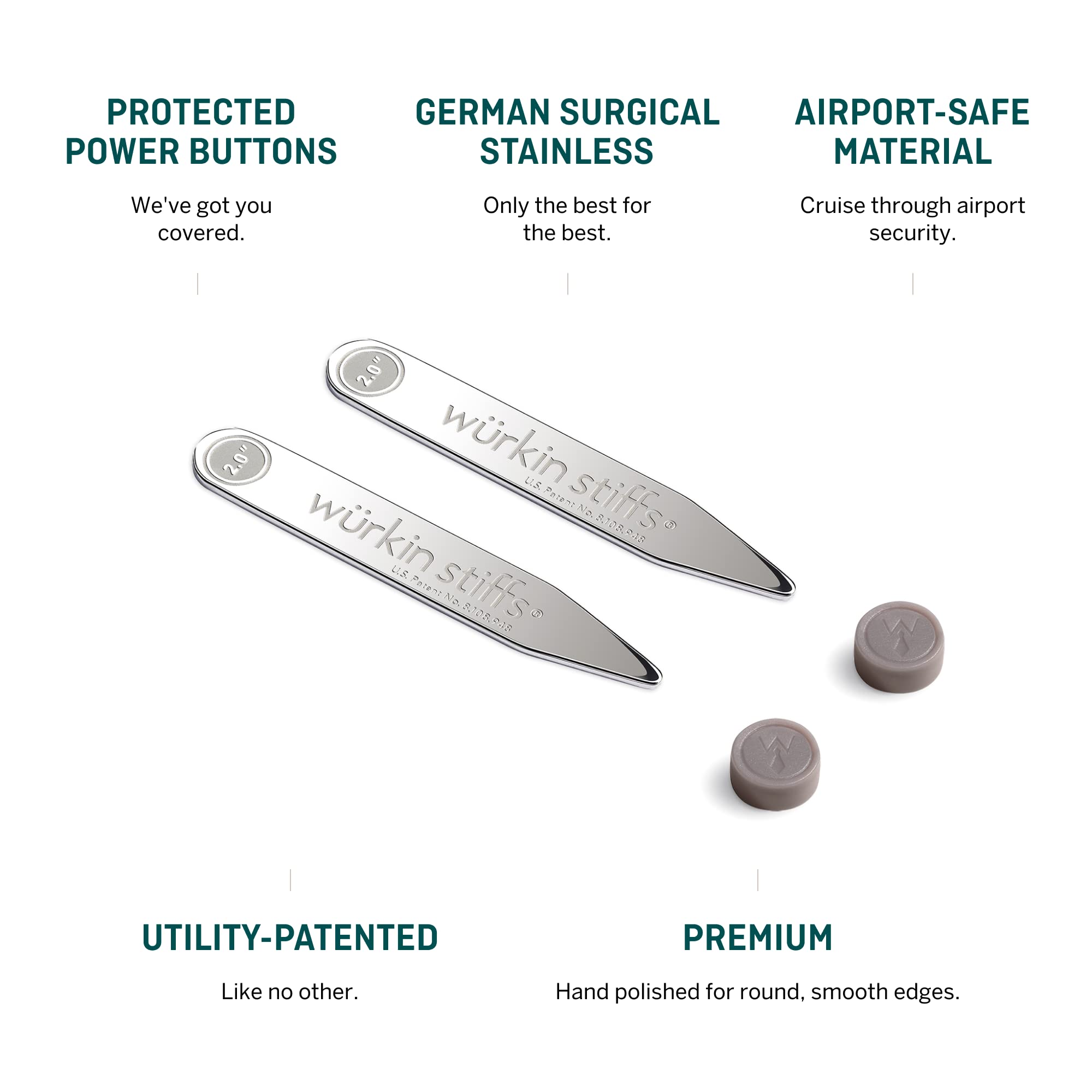 Würkin Stiffs Magnetic Collar Stays As Seen on Shark Tank | Includes 1 Pair of Power Stays with Storage Case
