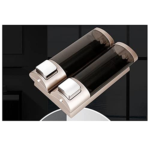 Soap Dispenser Manually Press The Foaming Bottle Wall-Mounted Soap Dispenser Shampoo Soap Dispenser Home Bathroom Double Head Small Capacity 200ml*2/7oz*2 Bathroom Soap Dispenser (Color : Gold)