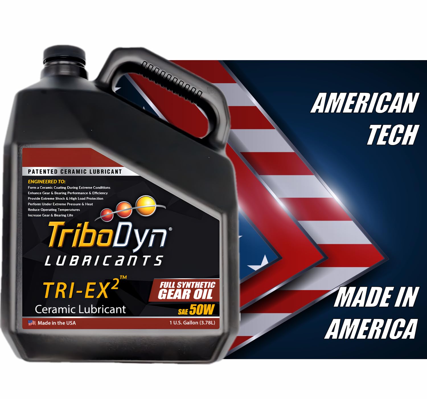 TriboDyn TRI-EX2 Ceramic Full Synthetic SAE 50W Gear Oil - 4 Gallon Case