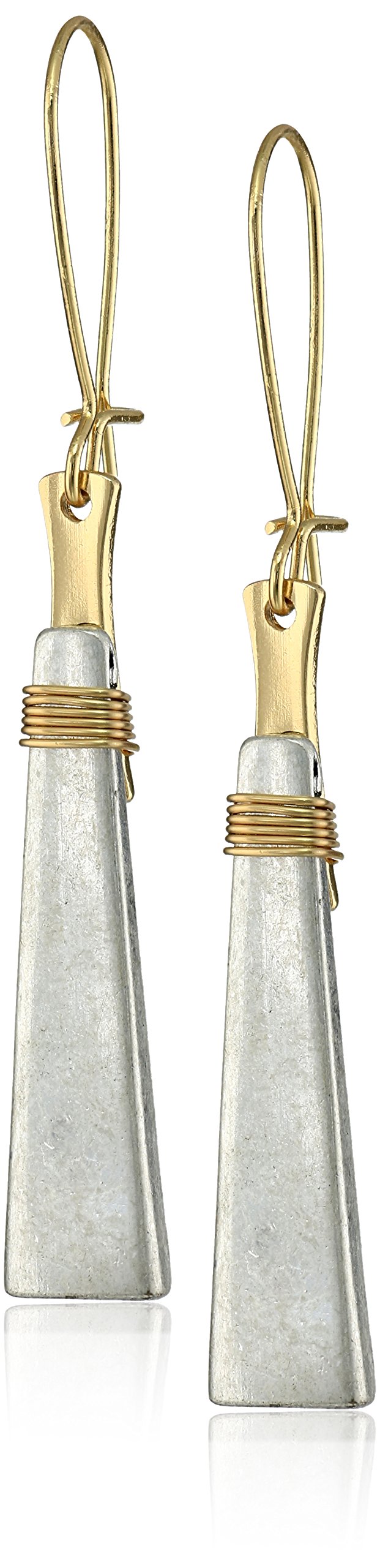 Robert Lee Morris Soho "Blue Dimension" Two-Tone Geometric Long Drop Earrings