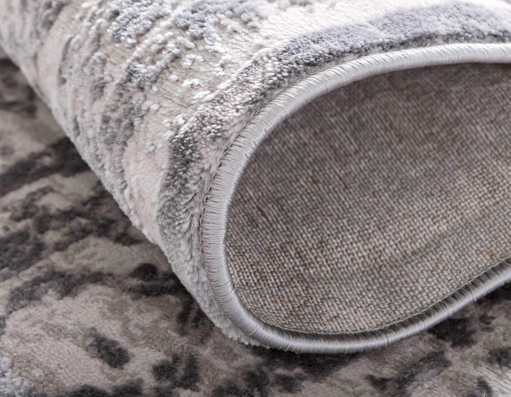 Unique Loom Aberdeen Collection Area Rug - Derbyshire (5' 1" x 8' Rectangle, Gray/ Navy Blue)