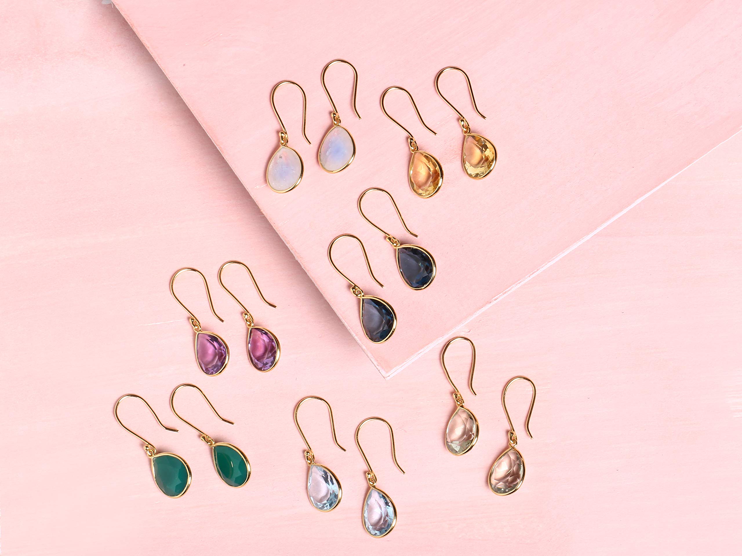 YoTreasure 10kt Yellow Gold 4.60 ct. t.w. Moonstone Teardrop Dangle Earrings