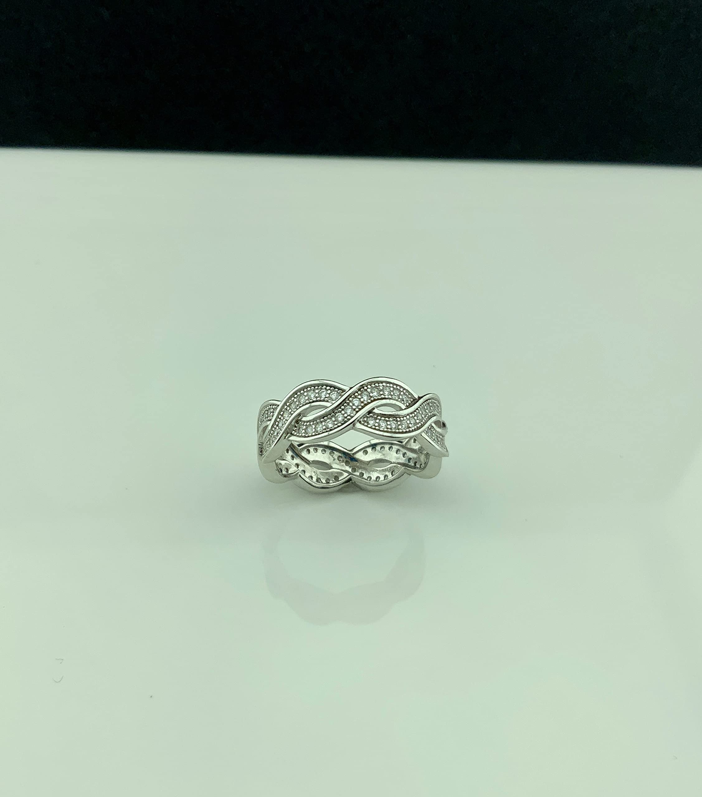 SILVERCLOSEOUT Sterling Silver Cz Infinity Eternity Ring - Size 7