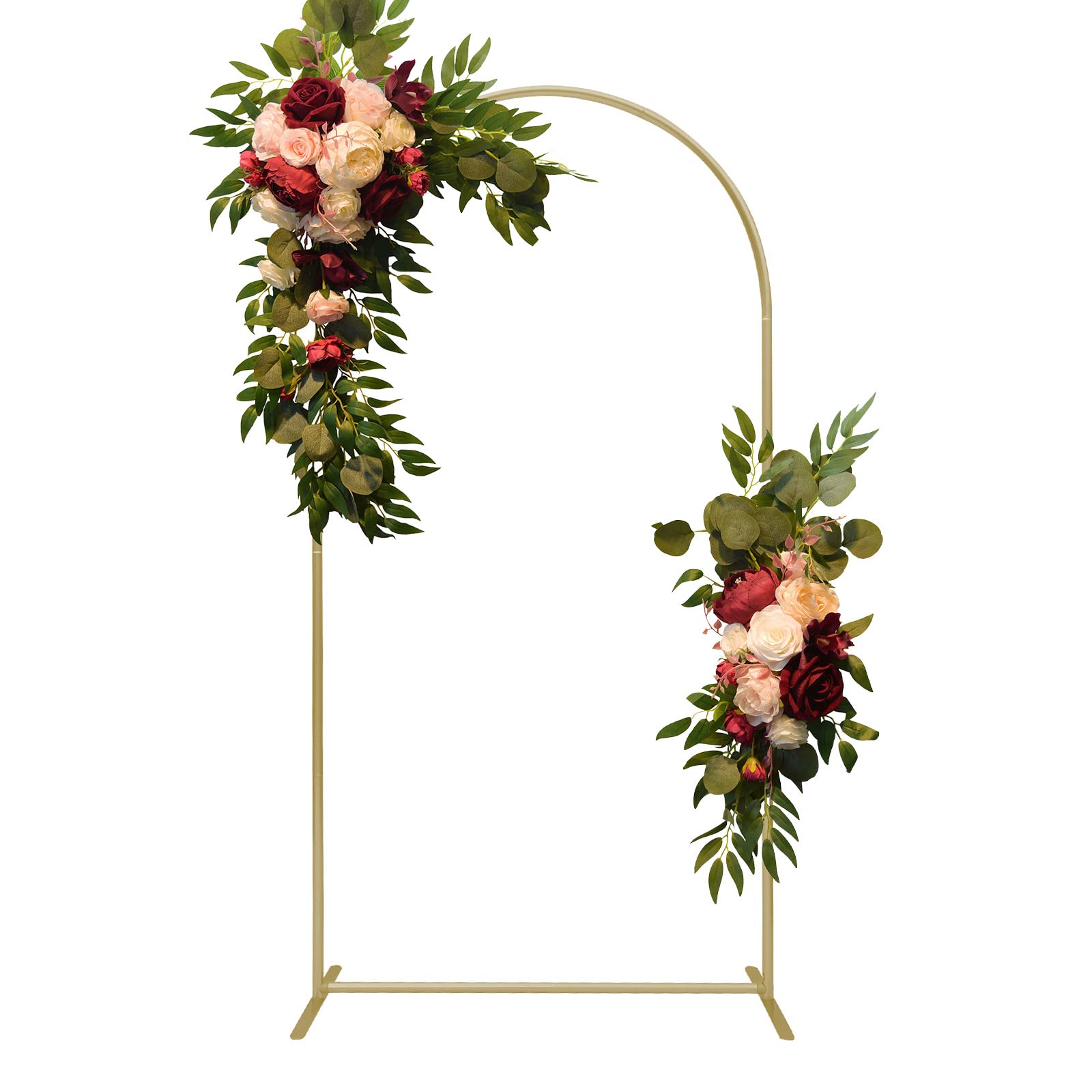WORFEI 6.6FT Gold Aluminum Arch Backdrop Stand, Square Balloon Arch Stand Wedding Frame for Birthday Party, Baby Shower, and Ceremony Decoration