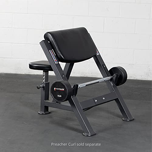 Titan Fitness Straight Barbell 70 lb. Cold-Rolled Steel Chrome Finish Rubber Fixed
