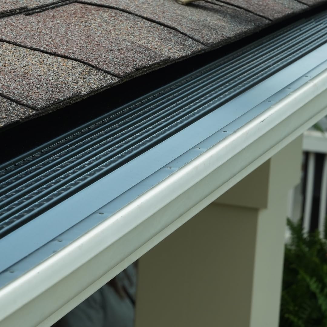 Raptor Gutter Guard – 48 FT. (Nominal) Black All-Aluminum Gutter Guard Kit with Screws Included. Fits 6 in. Gutters. DIY-Friendly. (6 in. x 47.625 in.)
