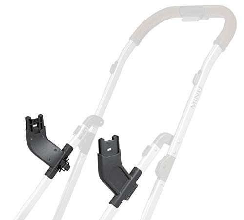 UPPAbaby MINU Stroller-Devin(Light Grey Melange/Silver/Chestnut Leather)+MINU Infant Car Seat Adapter for MESA
