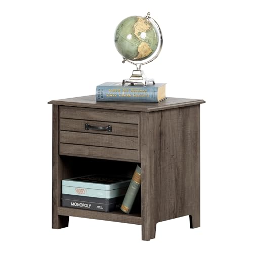 South Shore Ulysses 1-Drawer Nightstand Fall Oak