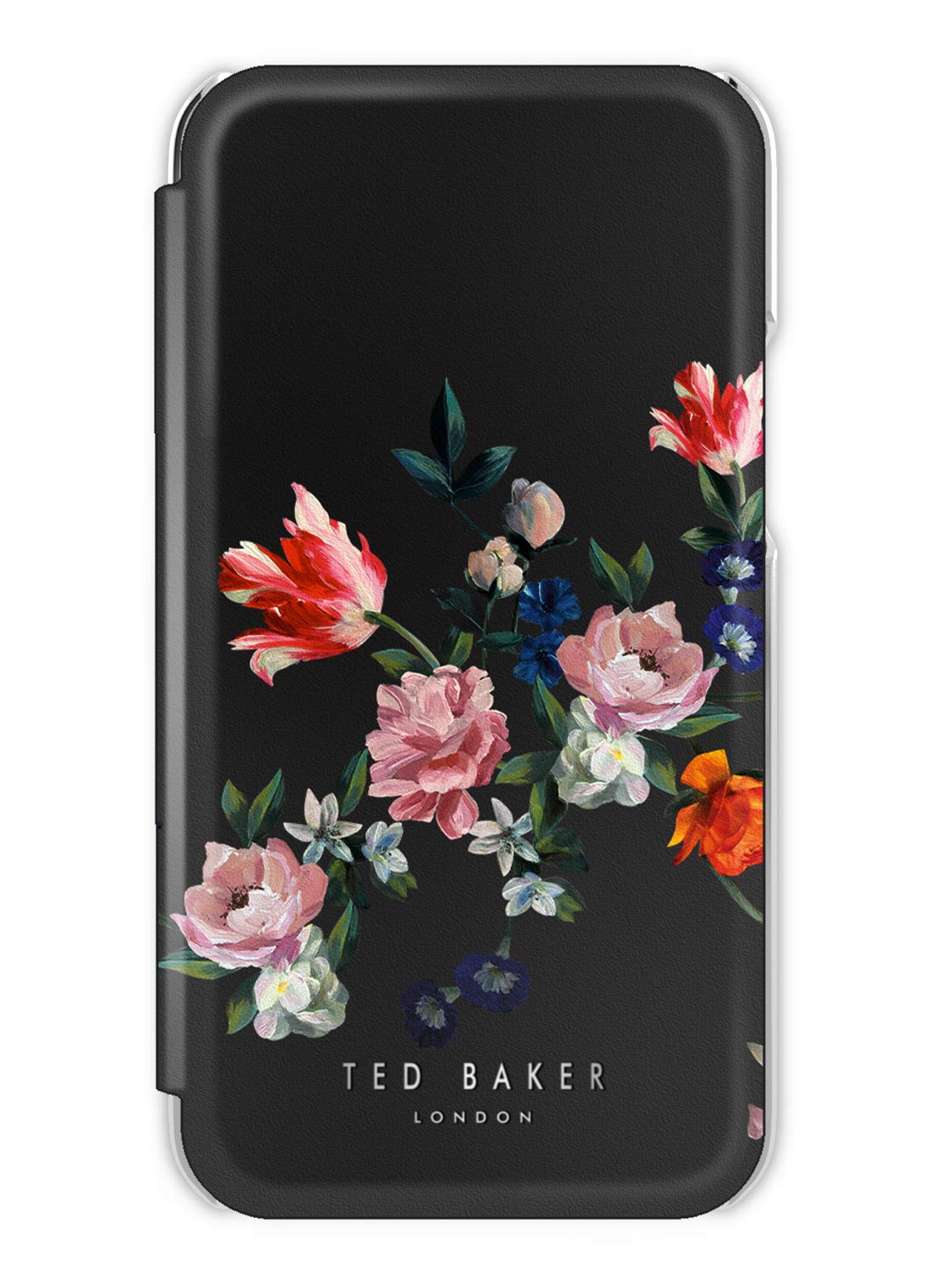 Ted Baker Mirror Case for iPhone 12 Pro Max (2020) 6.7 Inch Compatible with MagSafe Wireless Charging - Sandalwood/Black Silver