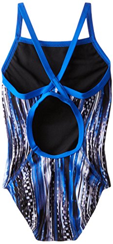 Speedo Girl's Swimsuit One Piece Endurance+ Flyback Striped Youth Team Colors - Manufacturer Discontinued