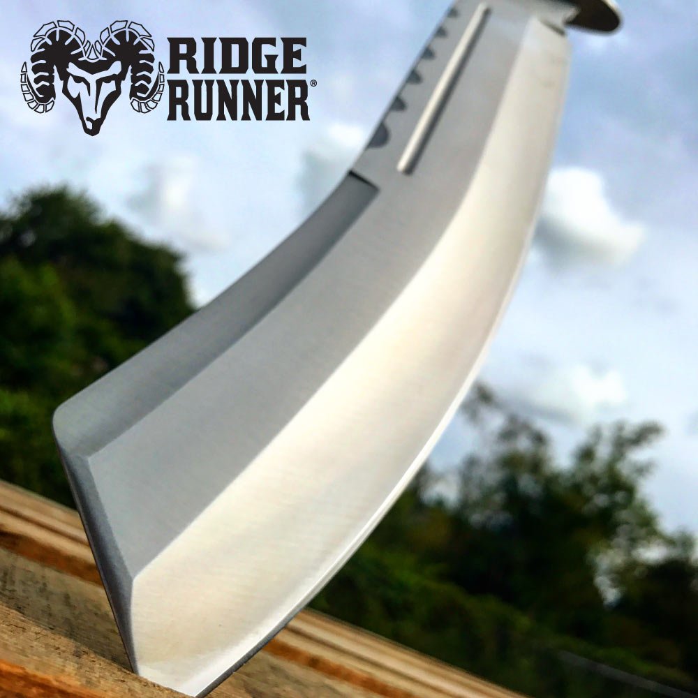 Ridge Runner Brimstone Canyon Machete – Stainless Steel Blade, Durable Pakkawood Handle, Tough Nylon Sheath, Rock Solid Design – Savage Machete for Field Work - 17” Overall